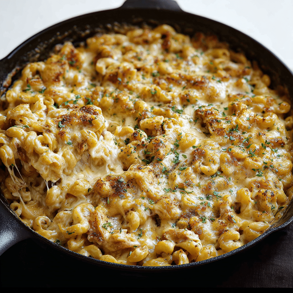 French Onion Chicken Mac and Cheese